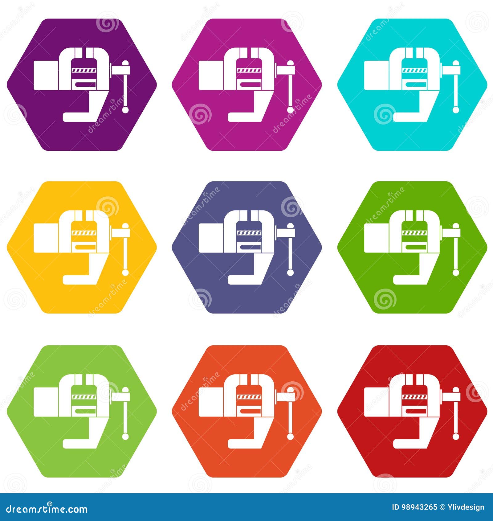 Vise Tool Icon Set Color Hexahedron Stock Vector - Illustration of ...