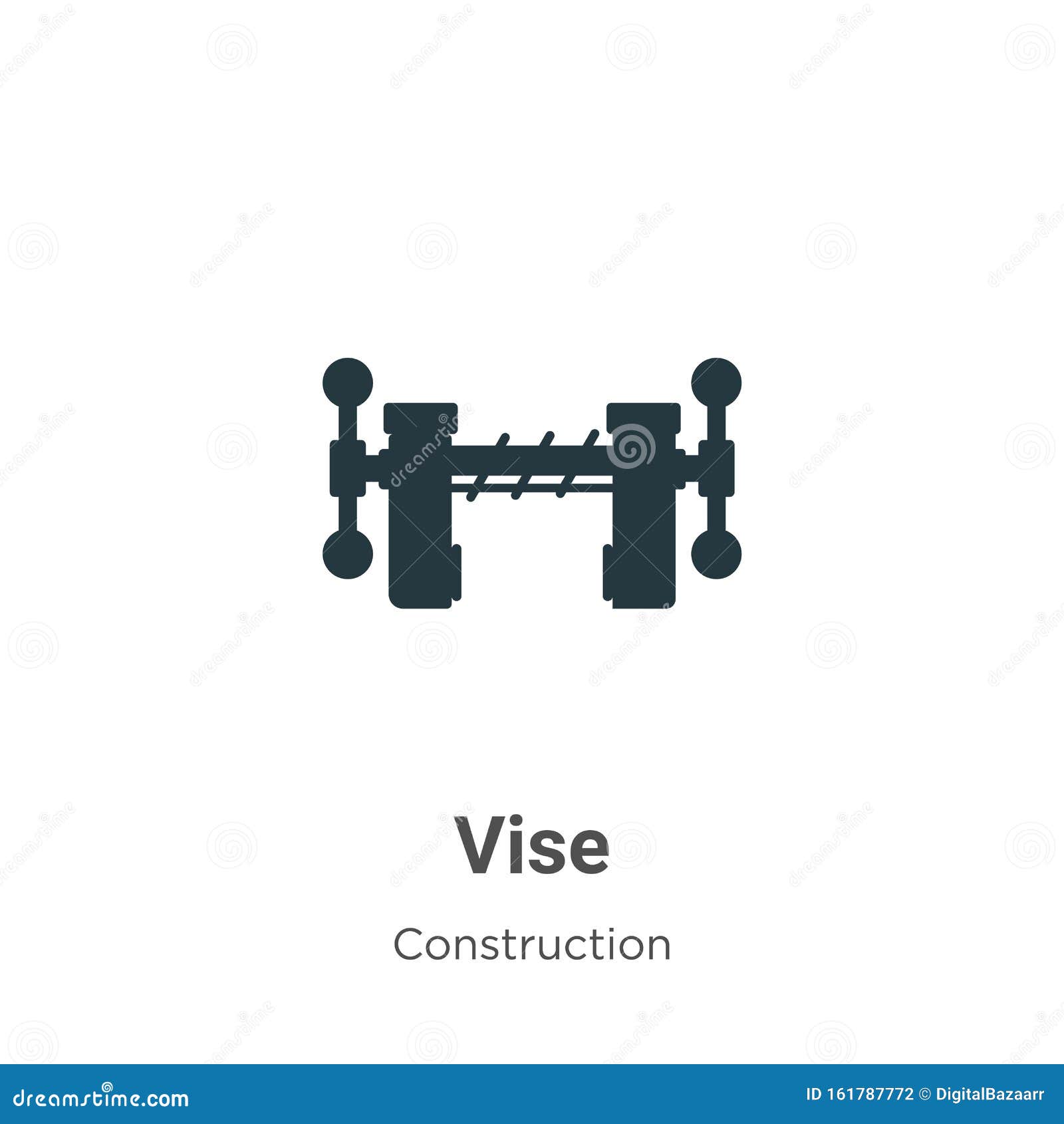 Vise Vector Icon on White Background. Flat Vector Vise Icon Symbol Sign ...