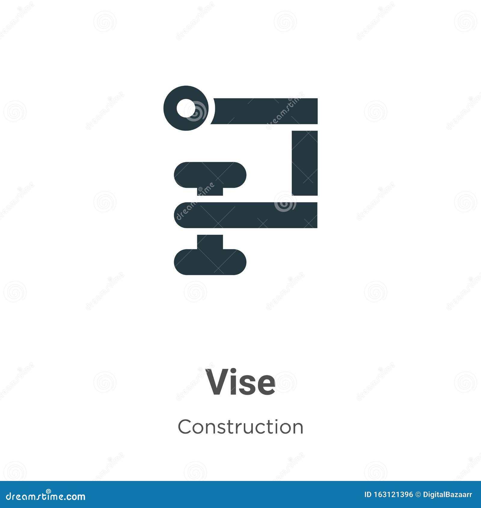 Vise Vector Icon on White Background. Flat Vector Vise Icon Symbol Sign ...