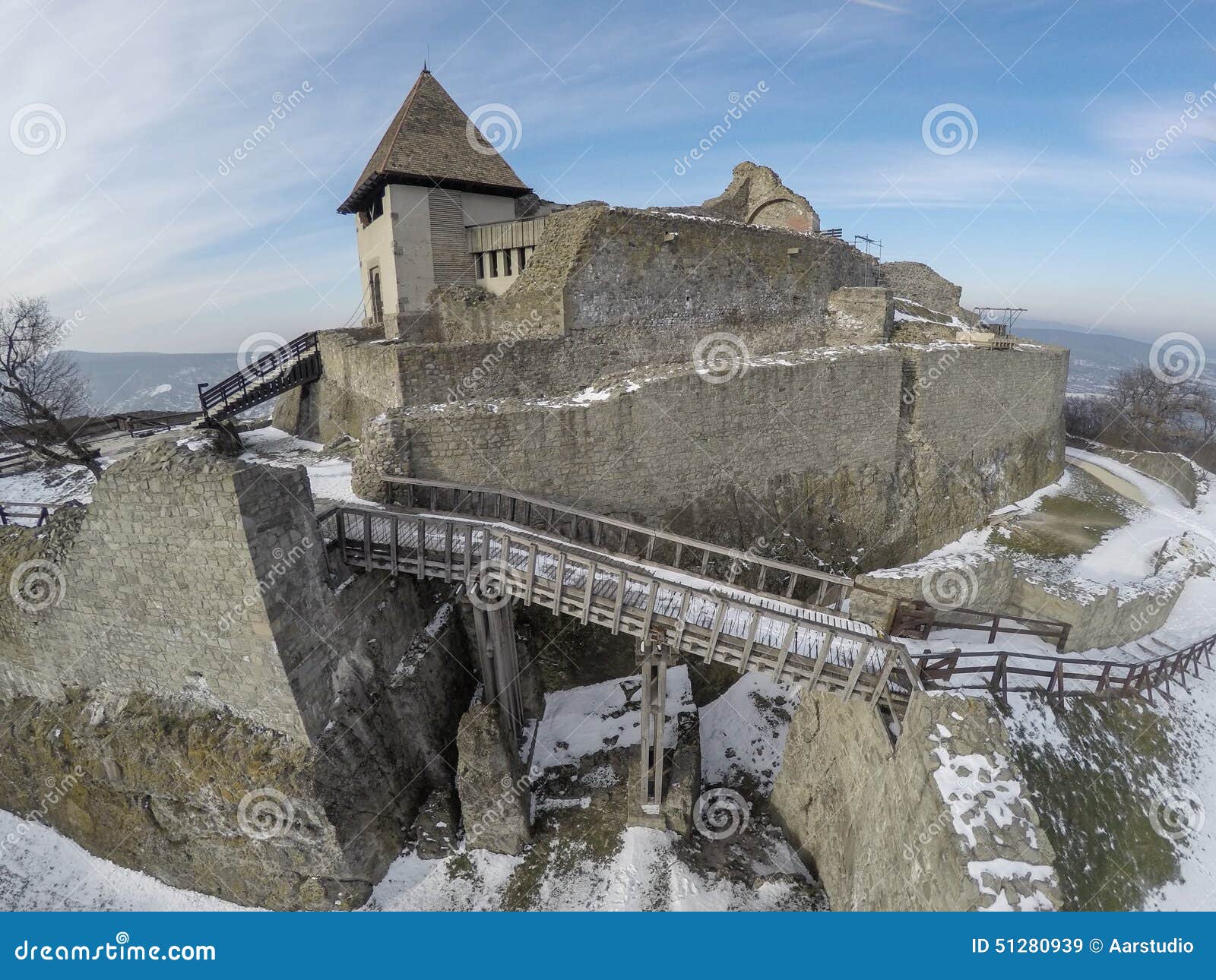 Visegrad castle from above stock image. Image of ancient - 51280939