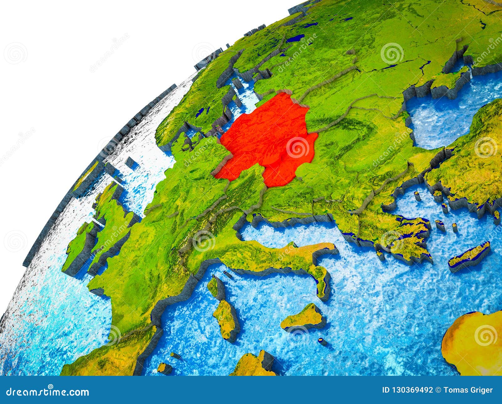 Visegrad Group on 3D Earth stock illustration. Illustration of member ...