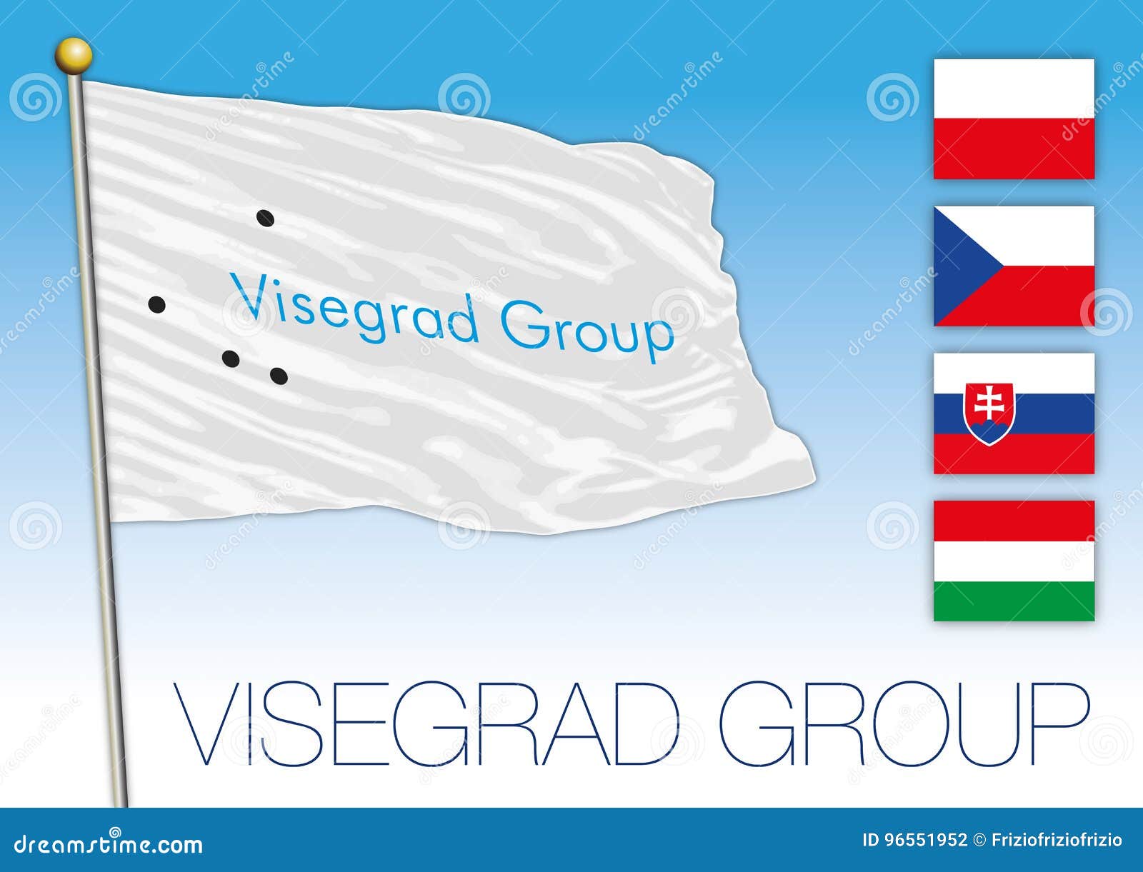 Visegrad Group Flag, Europe Stock Vector - Illustration of emigration ...