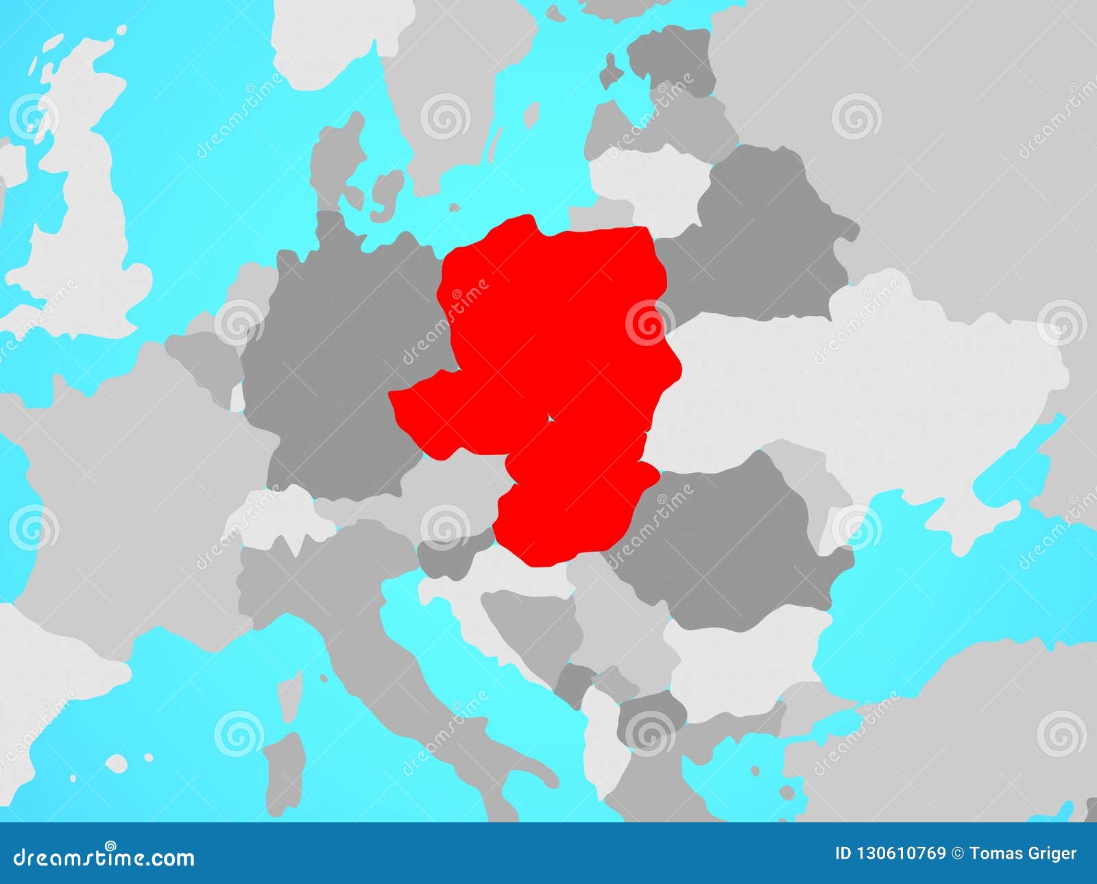 Visegrad Group on map stock illustration. Illustration of countries ...