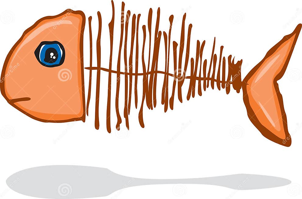 Visgraat vector illustratie. Illustration of vuilnis - 12955757