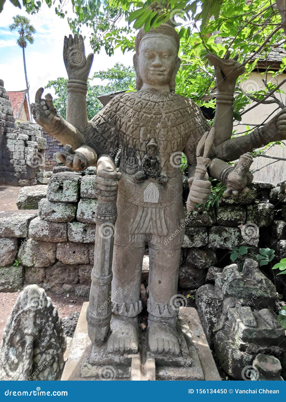 Vishnu God stock photo. Image of khmer, vishnu, temple - 156134450
