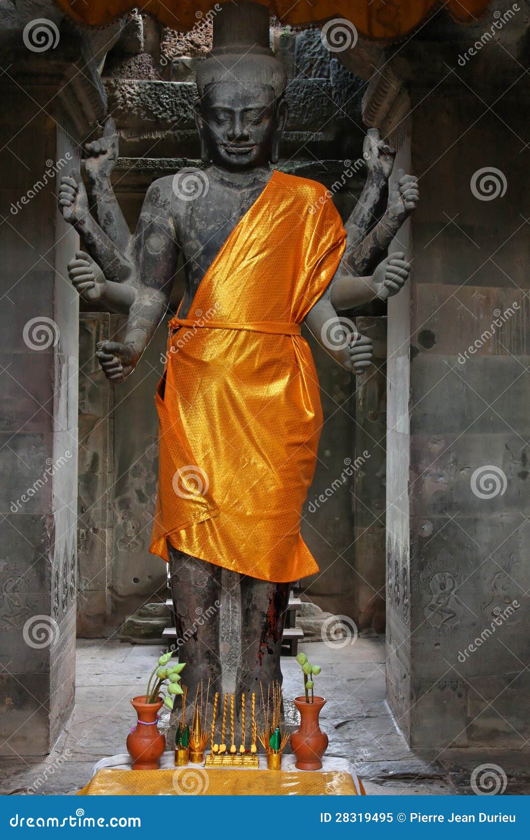Vishnu and his eight arms stock image. Image of angkor - 28319495