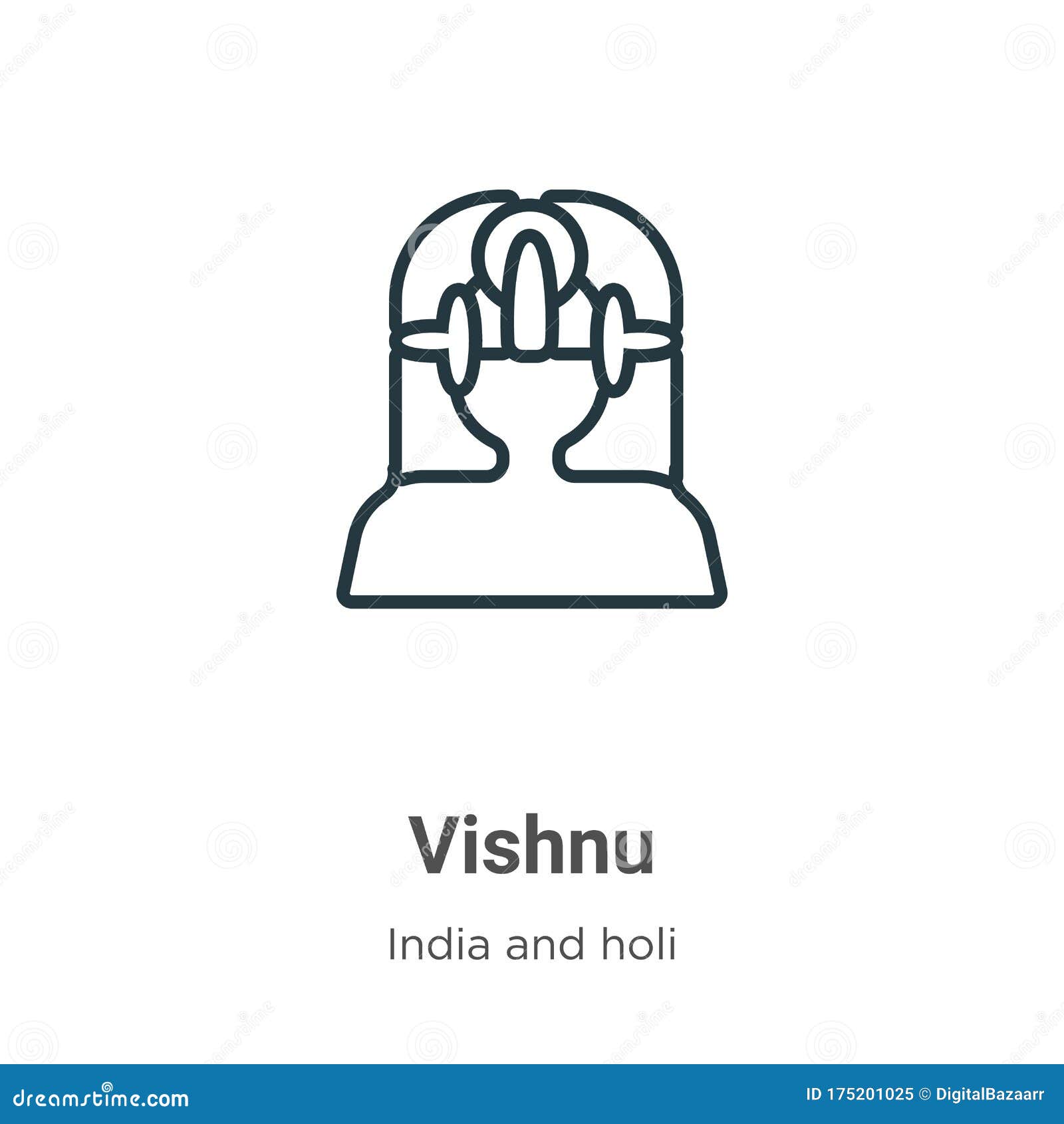 Vishnu Icon. Thin Linear Vishnu Outline Icon Isolated On White ...