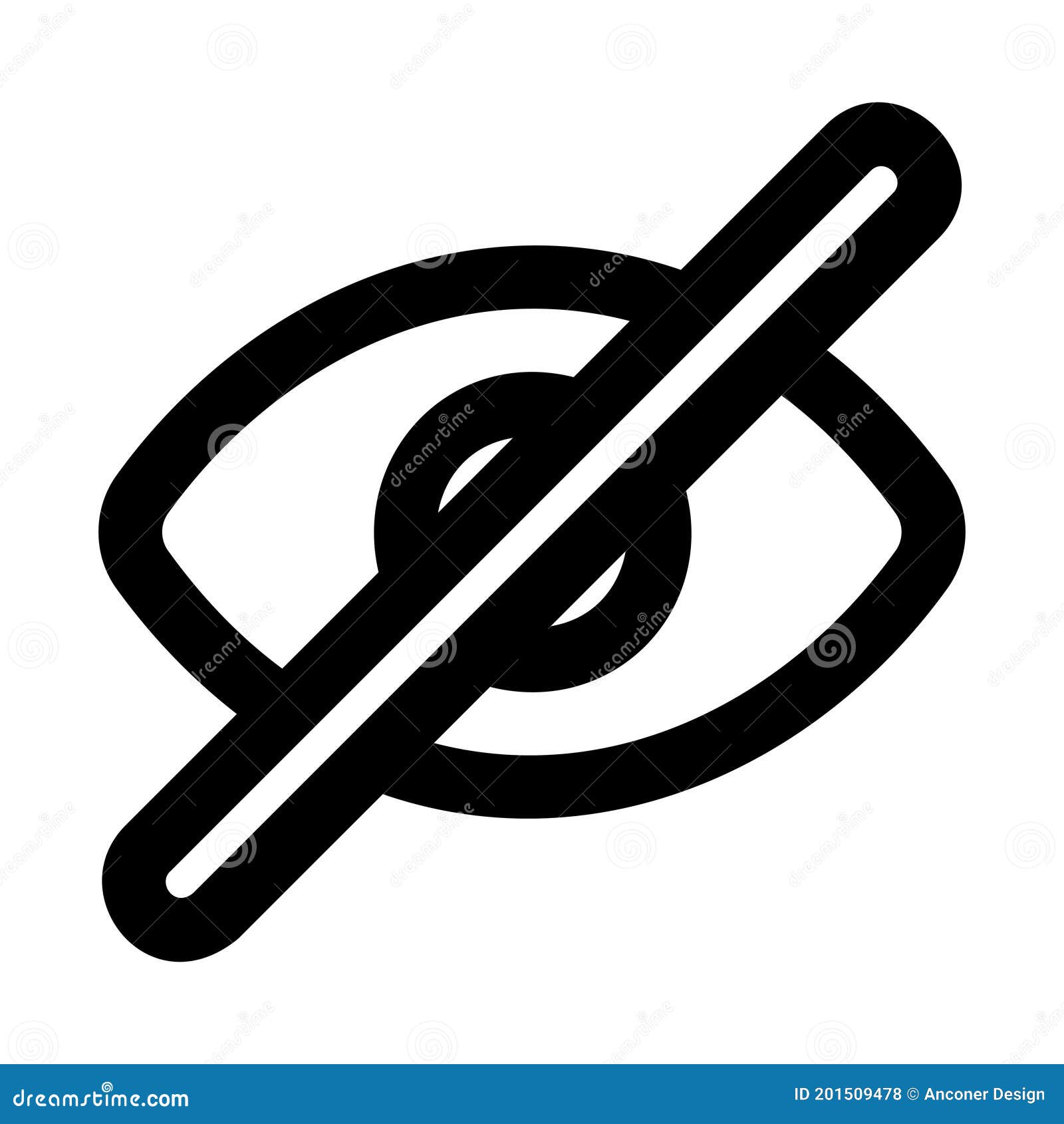 Visibility Off Icon in Line Style for Any Projects Stock Vector ...