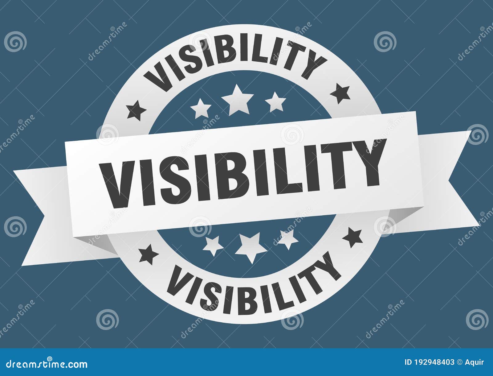 Visibility Round Ribbon Isolated Label. Visibility Sign Stock Vector ...