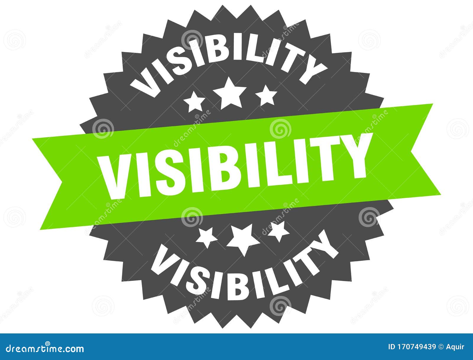 Visibility Sign. Visibility Circular Band Label. Visibility Sticker ...