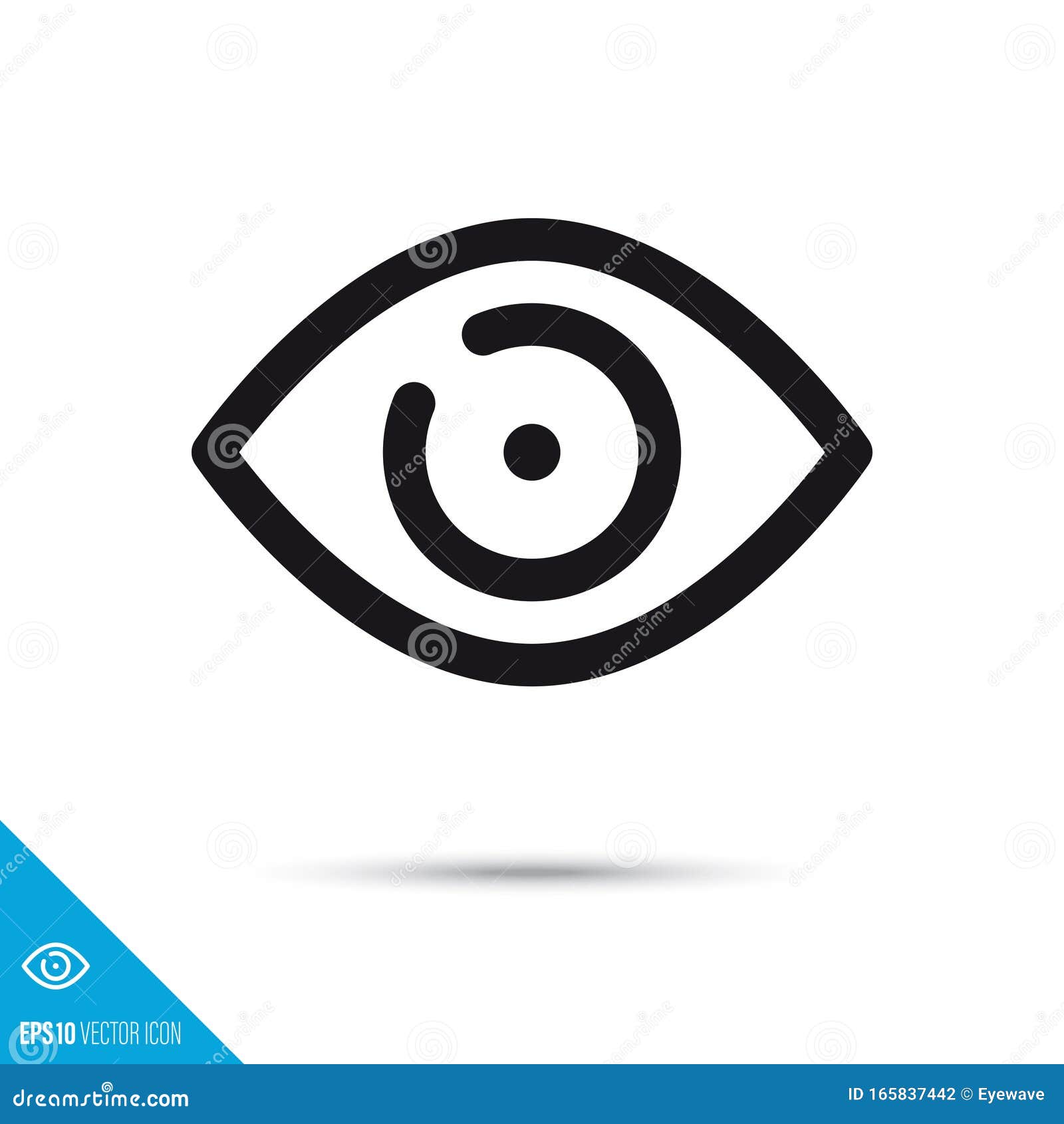 Visibility UI Symbol Vector Line Icon Stock Vector - Illustration of ...