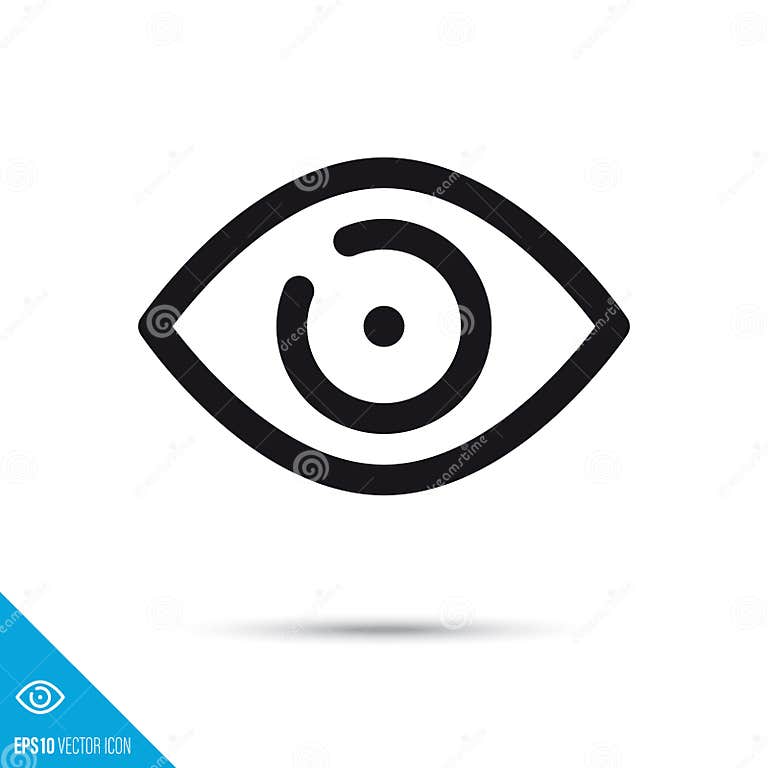 Visibility UI Symbol Vector Line Icon Stock Vector - Illustration of ...