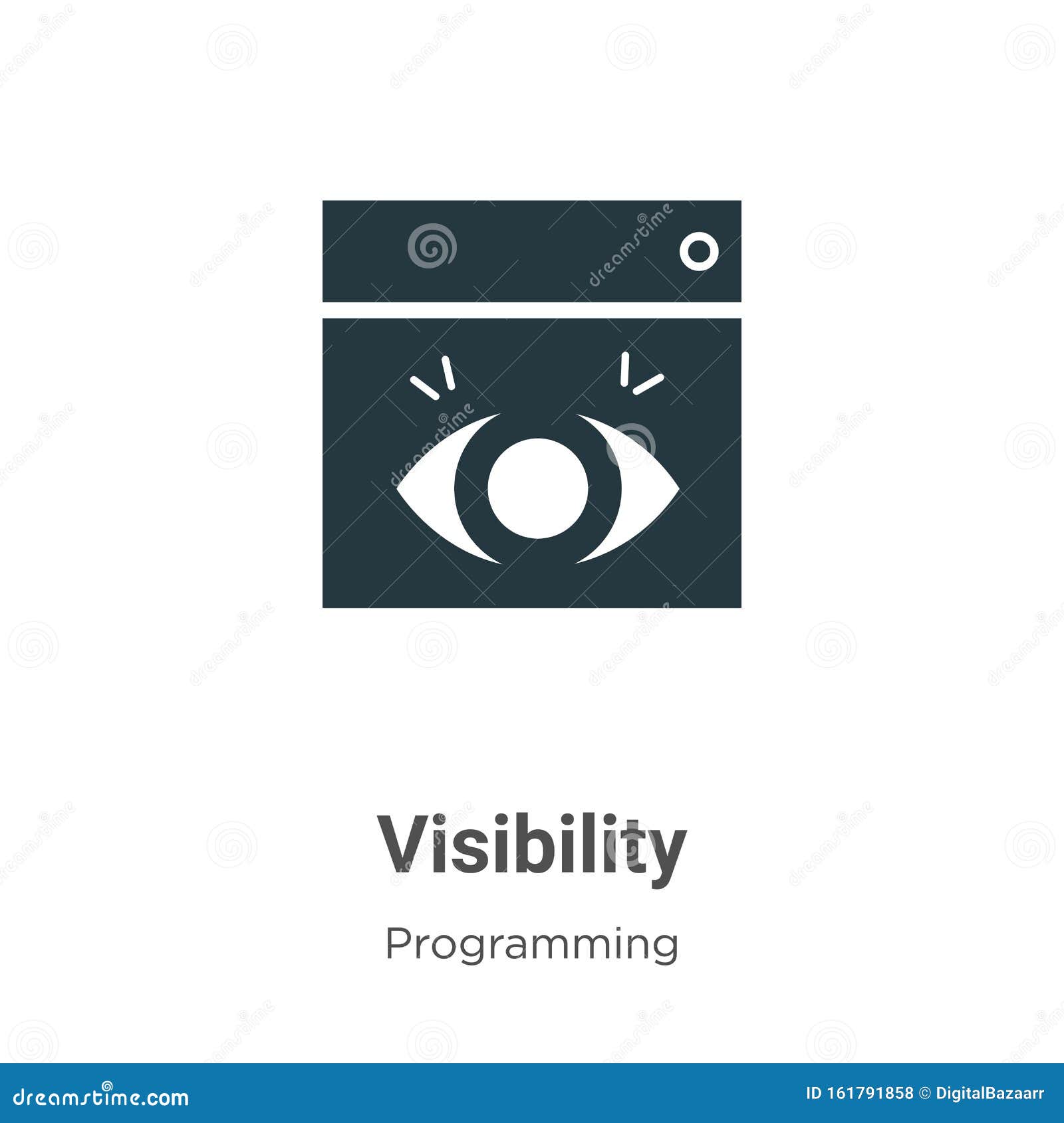 Visibility Vector Icon on White Background. Flat Vector Visibility Icon ...