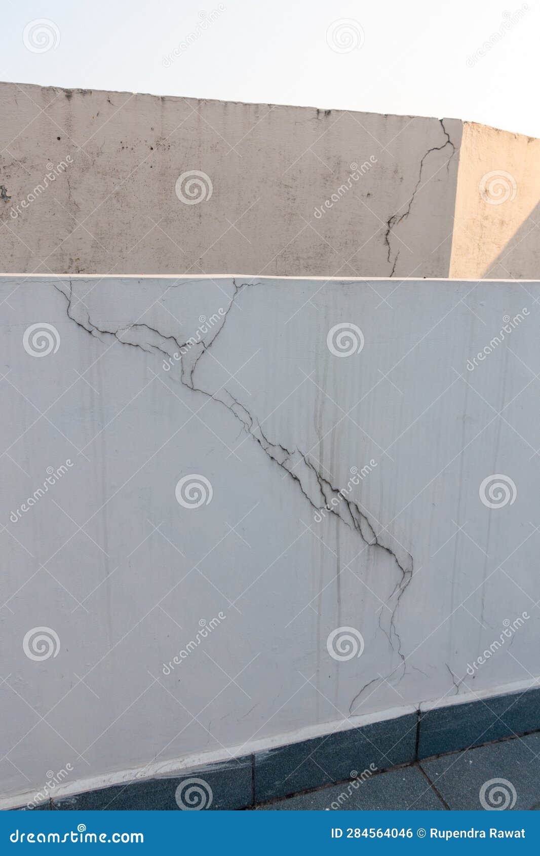 Visible Cracks on a White Wall. Uttarakhand India Stock Photo - Image ...