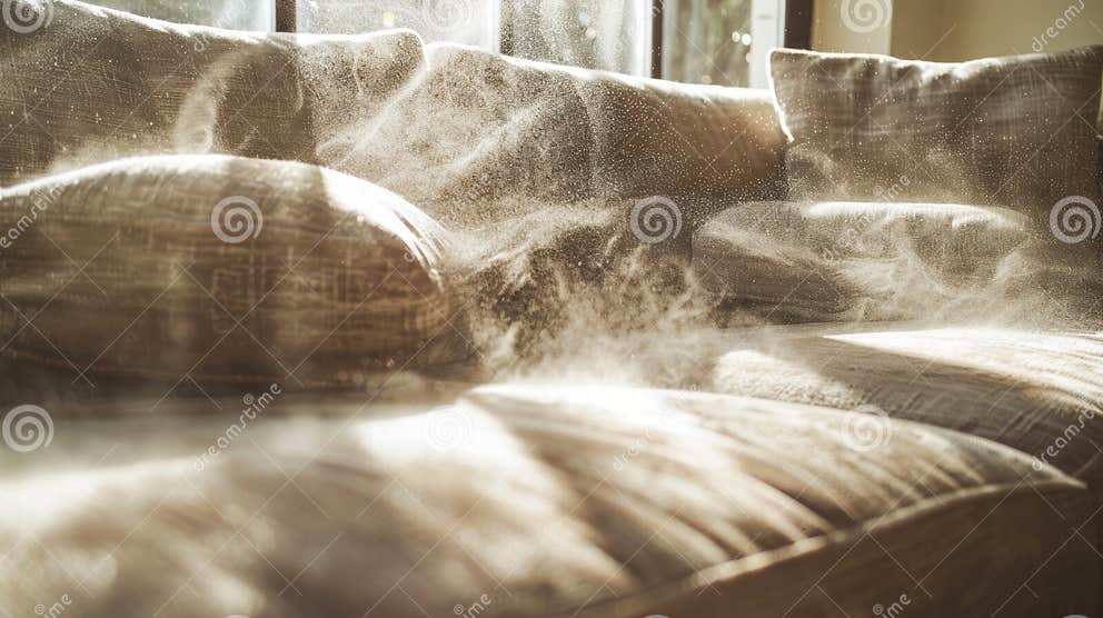 Visible Dust Particles on a Table Surface at Home, Cleaning Theme ...