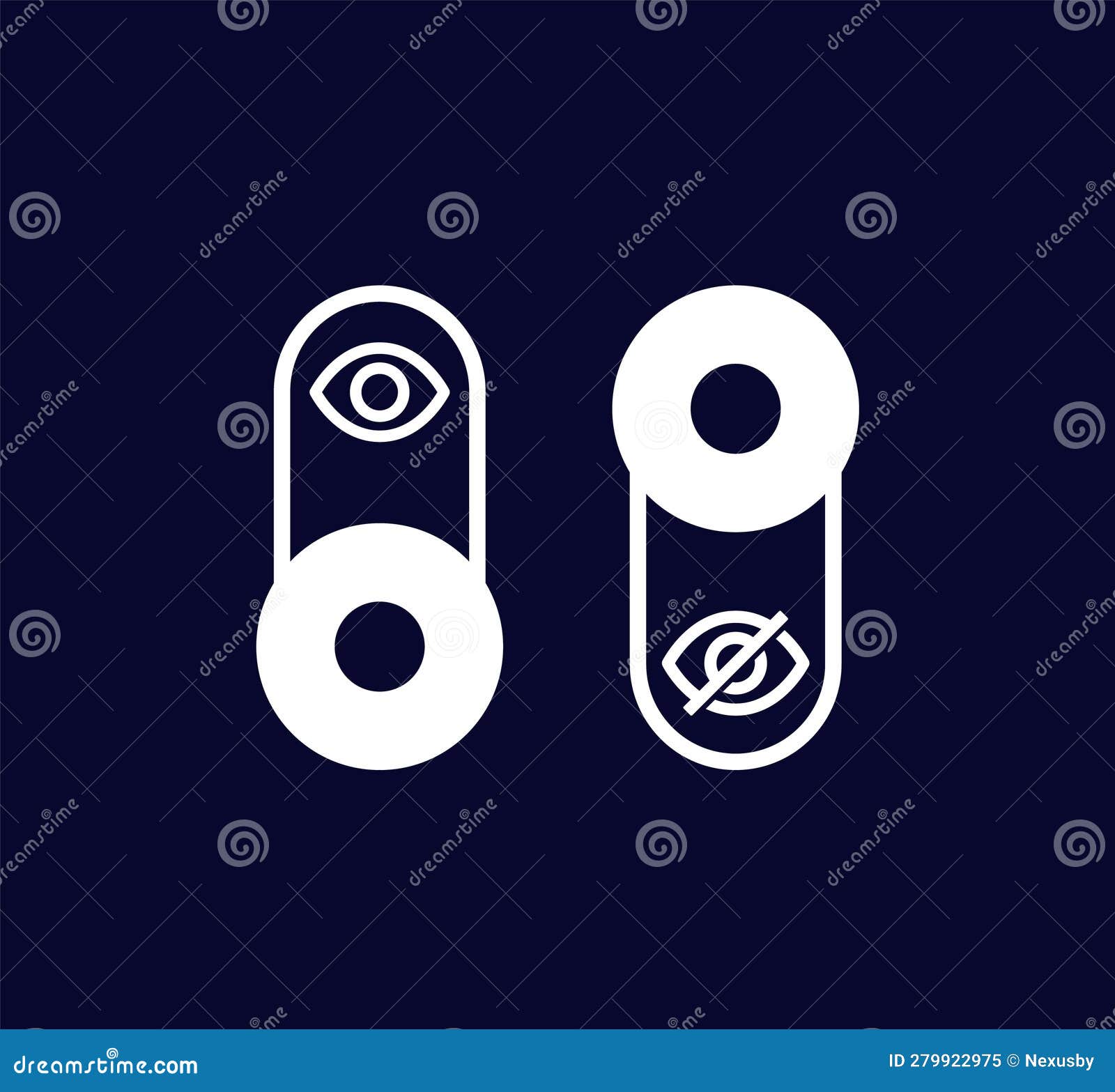 Visible and Hidden, Toggle Switch Buttons, Vector Stock Vector ...