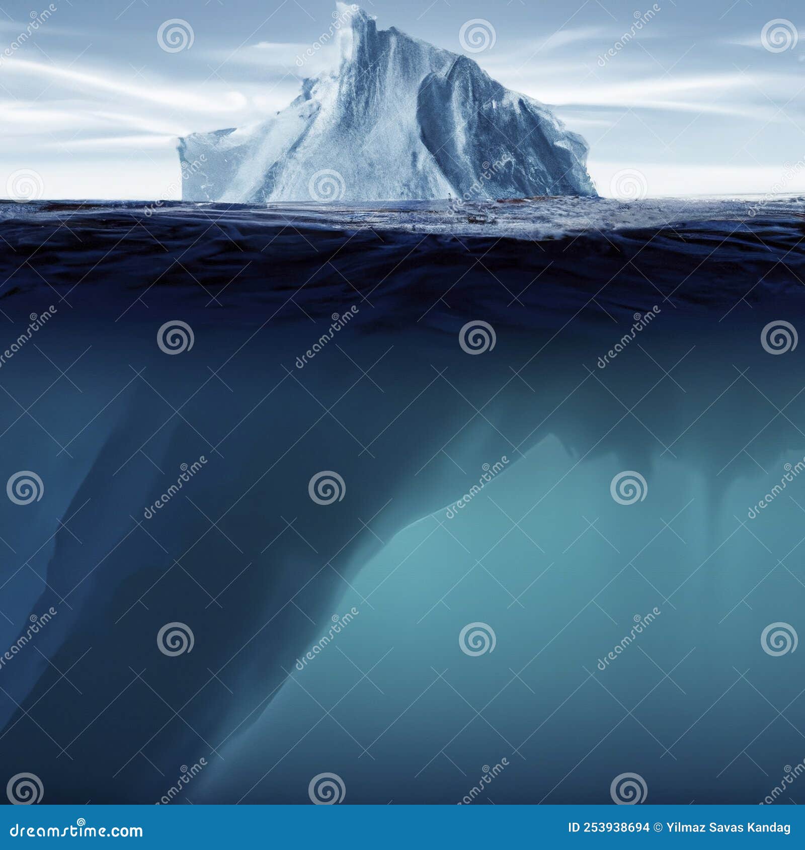 Visible and Invisible Surface of the Iceberg Stock Illustration ...