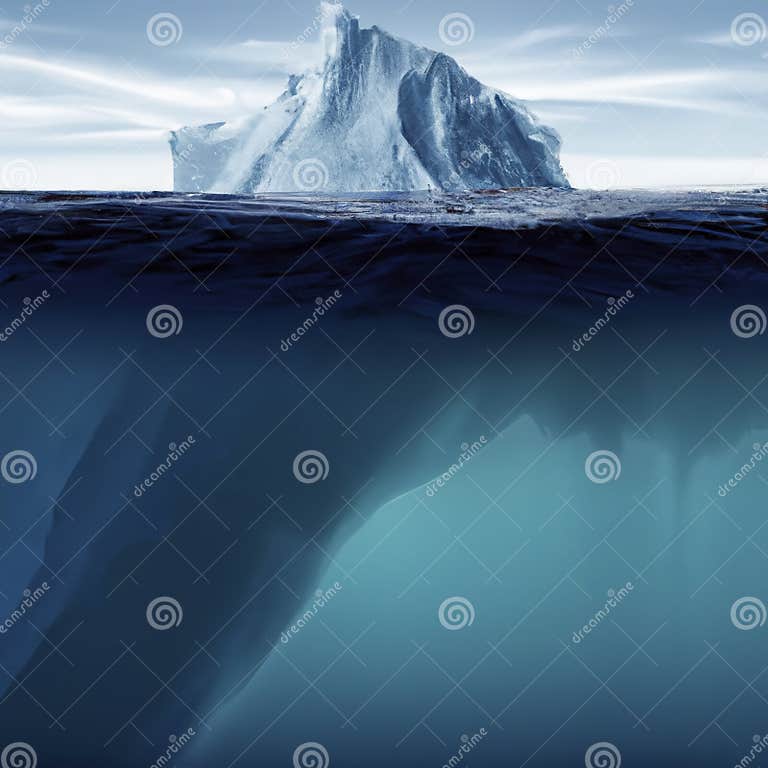 Visible and Invisible Surface of the Iceberg Stock Illustration ...