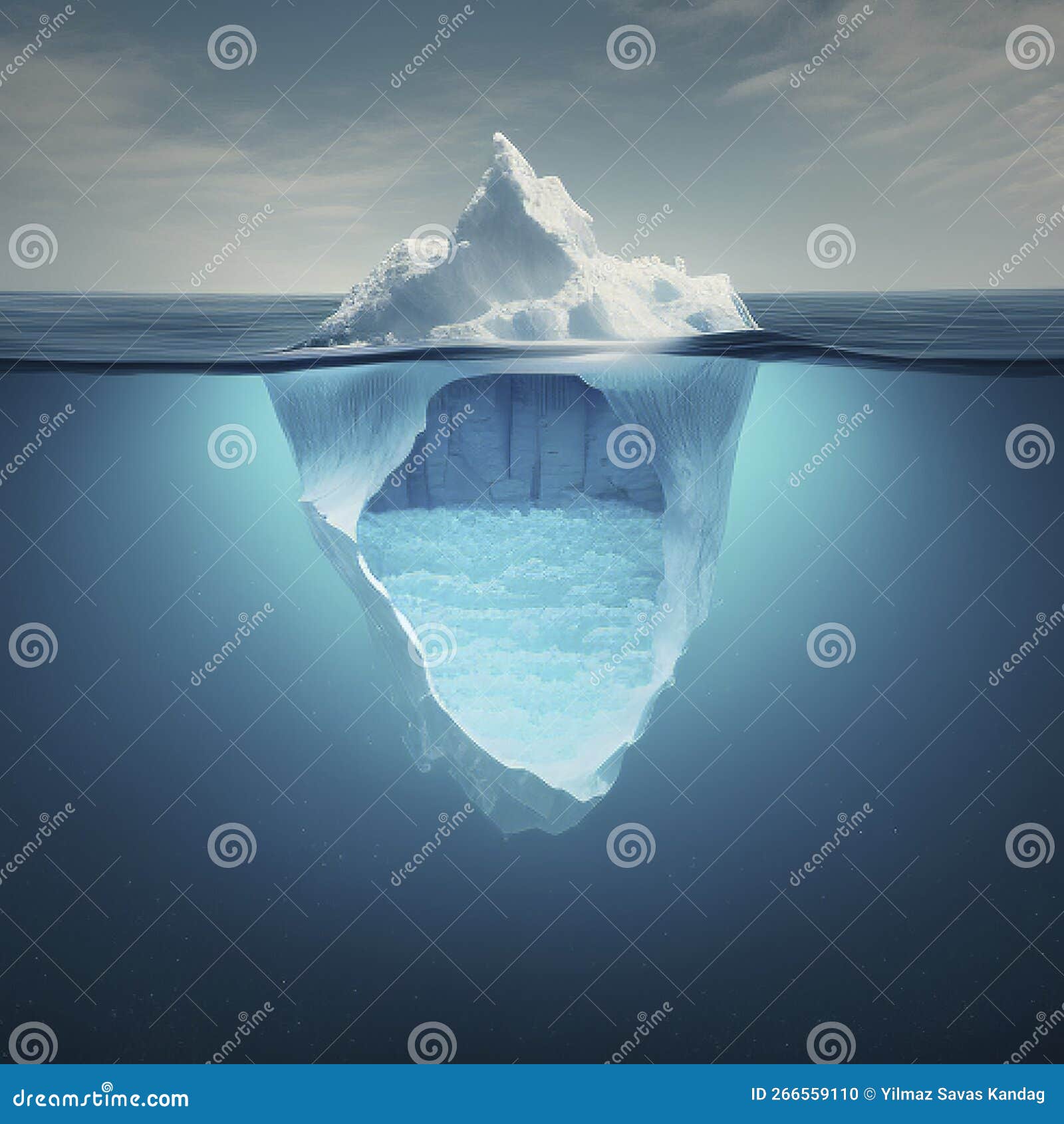 Visible and Invisible Surface of the Iceberg Stock Illustration ...