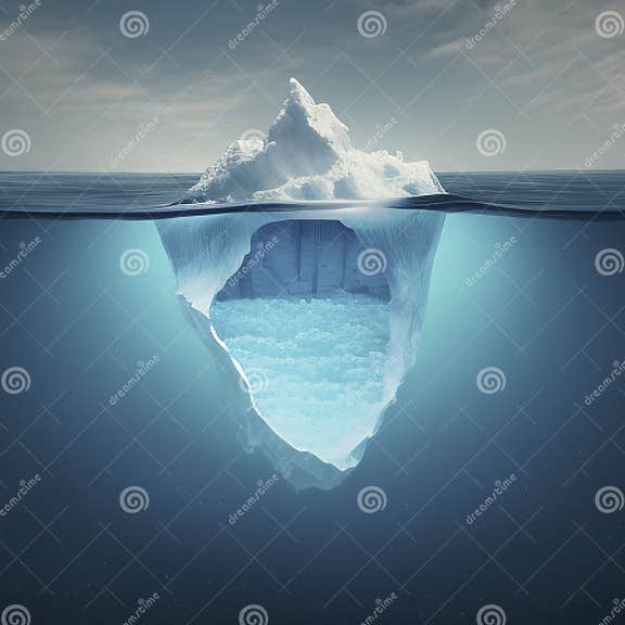 Visible and Invisible Surface of the Iceberg Stock Illustration ...