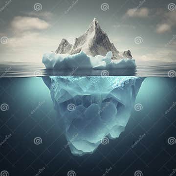 Visible and Invisible Surface of the Iceberg Stock Illustration ...