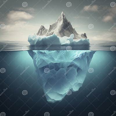 Visible and Invisible Surface of the Iceberg Stock Illustration ...