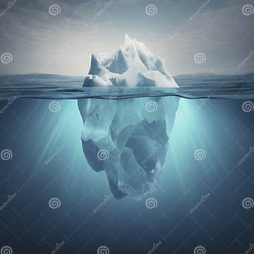 Visible and Invisible Surface of the Iceberg Stock Illustration ...