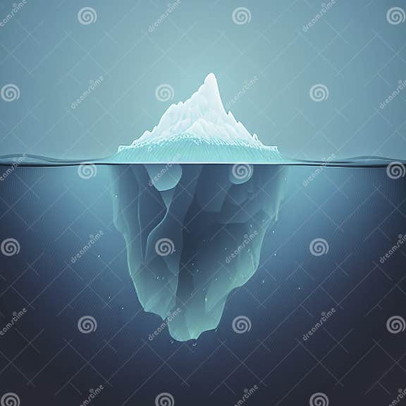 Visible and Invisible Surface of the Iceberg Stock Illustration ...