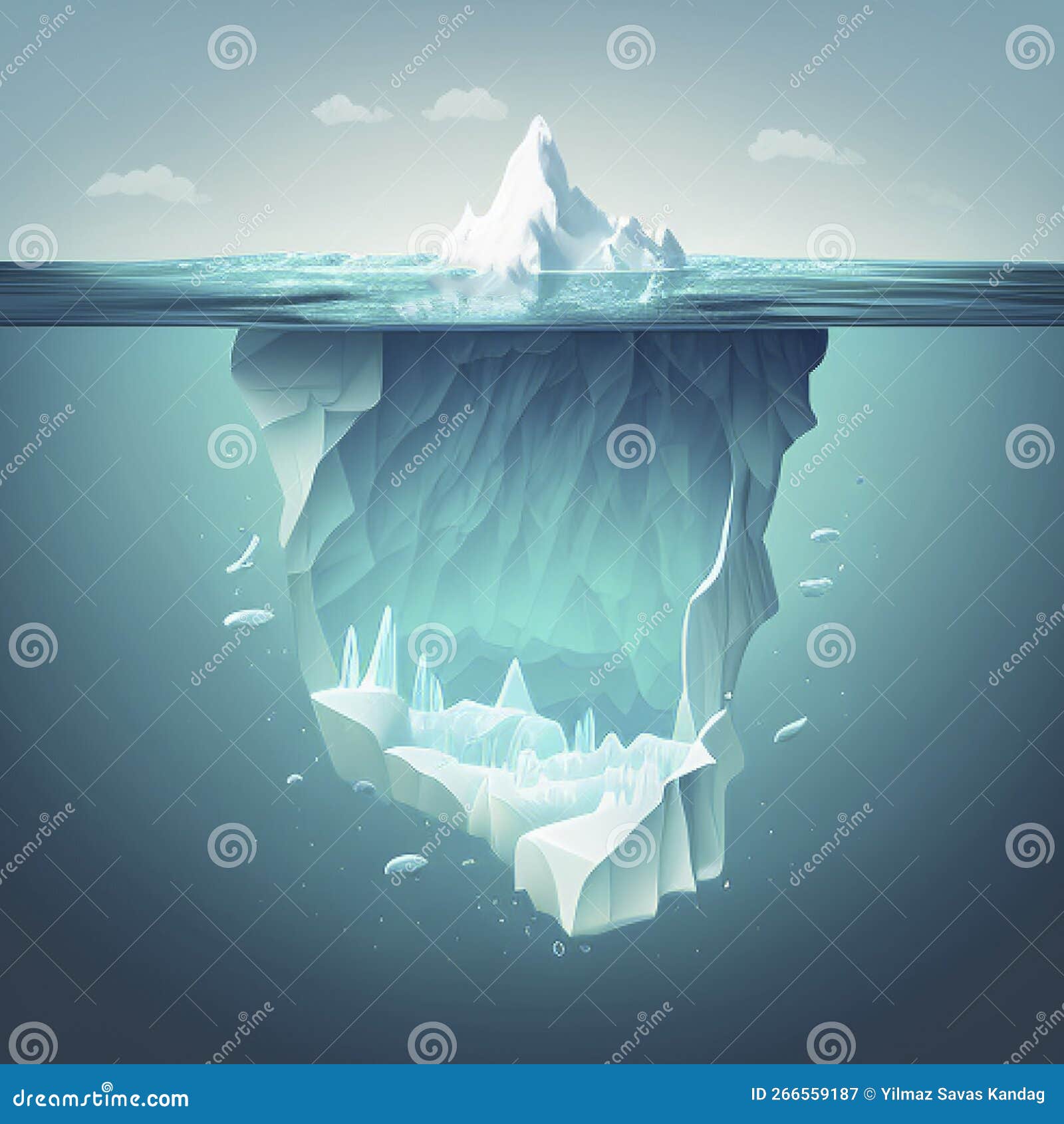 Visible and Invisible Surface of the Iceberg Stock Illustration ...