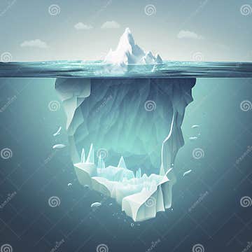 Visible and Invisible Surface of the Iceberg Stock Illustration ...