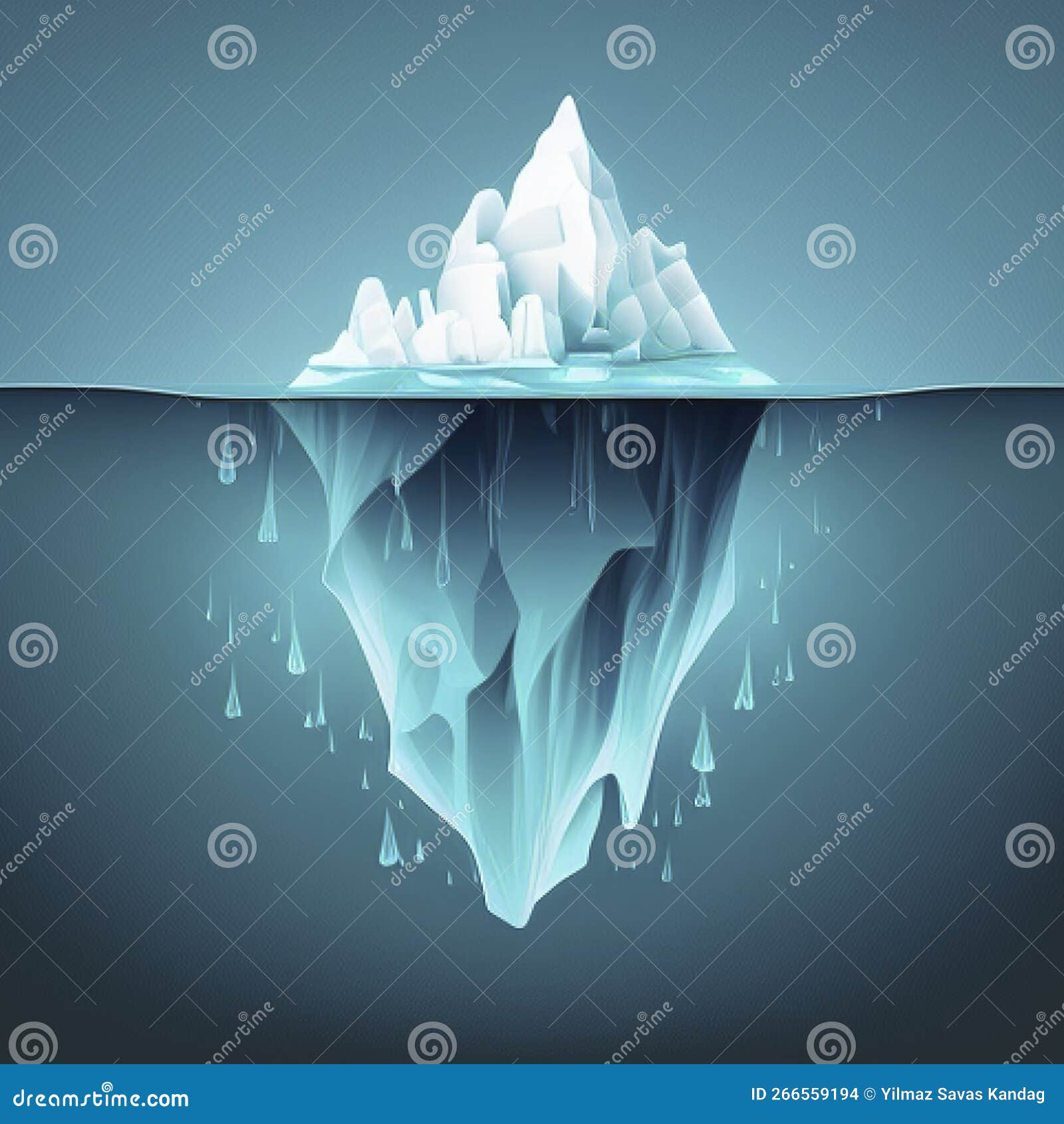 Visible and Invisible Surface of the Iceberg Stock Illustration ...