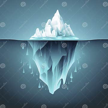 Visible and Invisible Surface of the Iceberg Stock Illustration ...