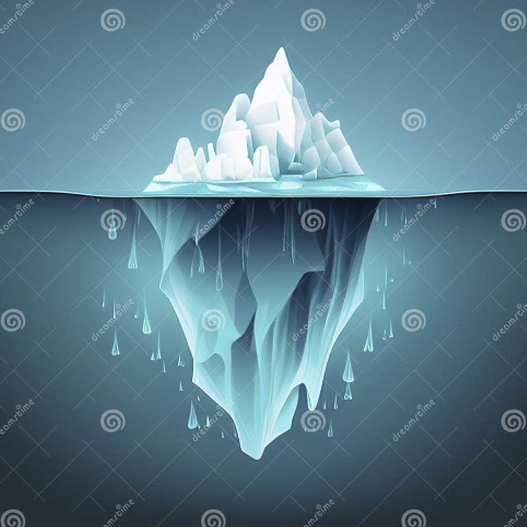 Visible and Invisible Surface of the Iceberg Stock Illustration ...