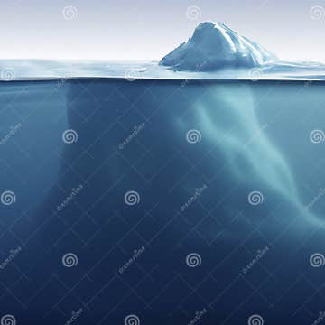 Visible and Invisible Surface of the Iceberg Stock Illustration ...