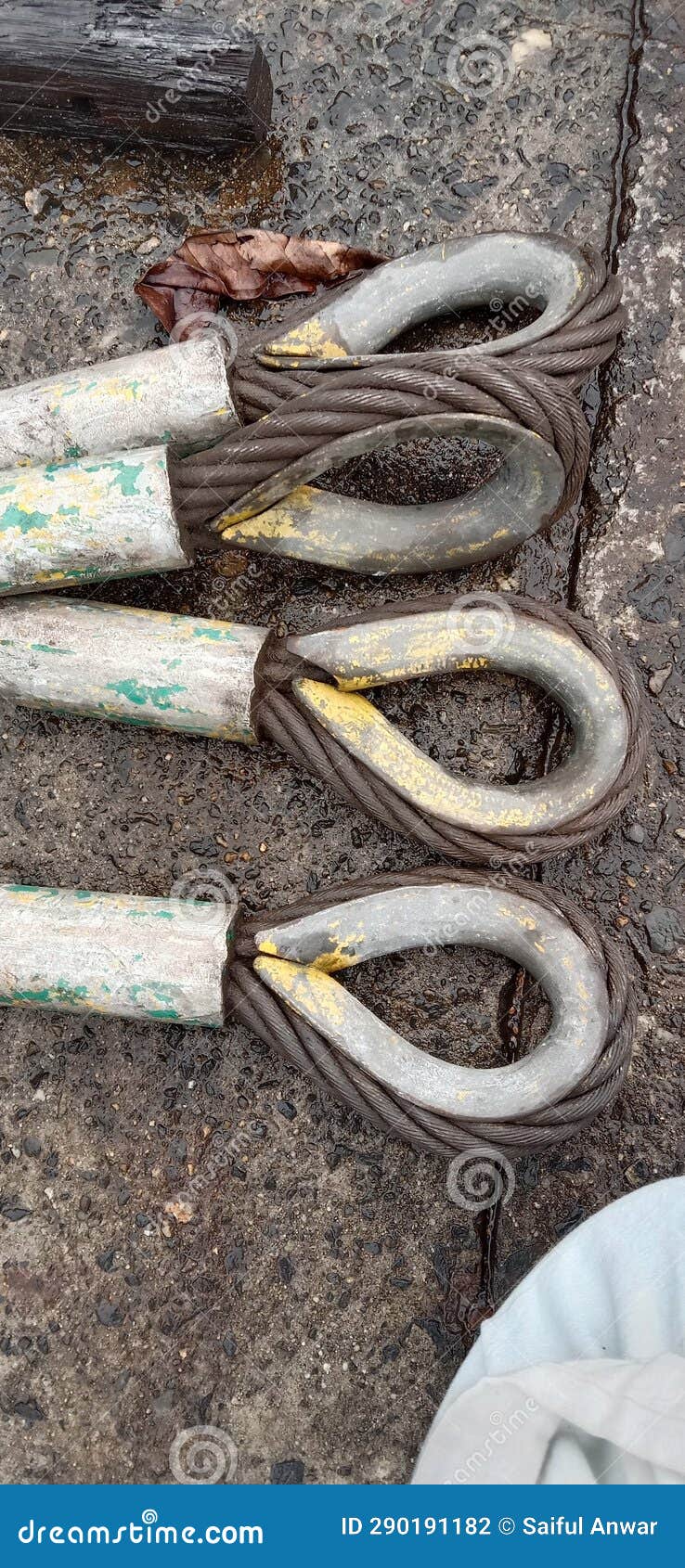 Visible Iron Ropes are on the Floor for Lifting Heavy Loads Stock Photo ...