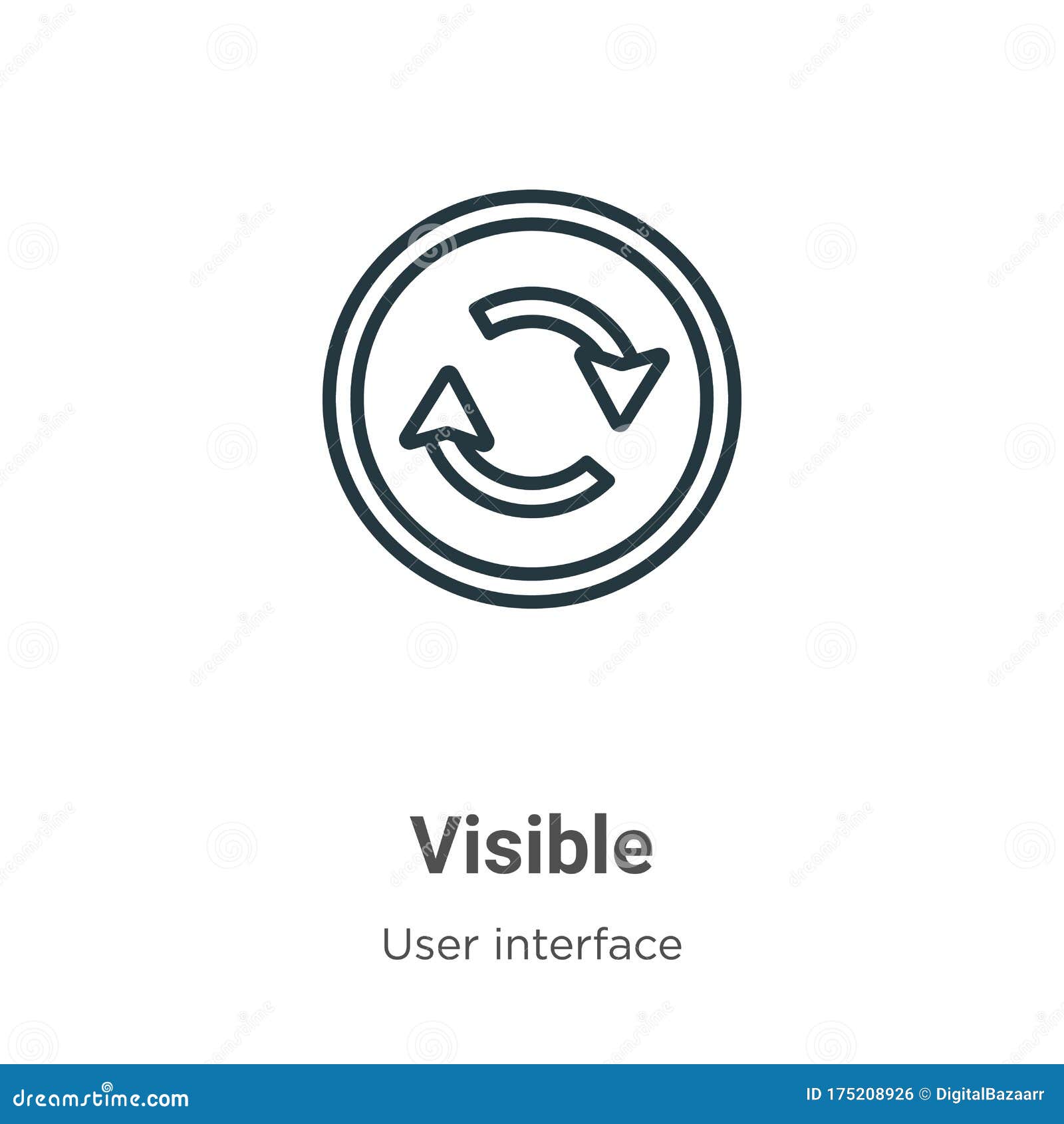 Visible Outline Vector Icon. Thin Line Black Visible Icon, Flat Vector ...
