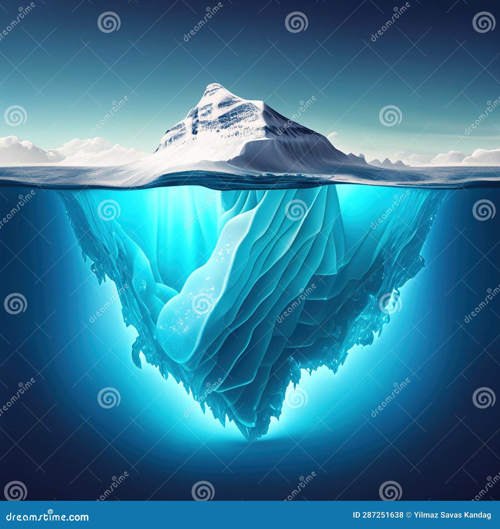 The Visible Surface of the Iceberg Above the Water and the Invisible ...