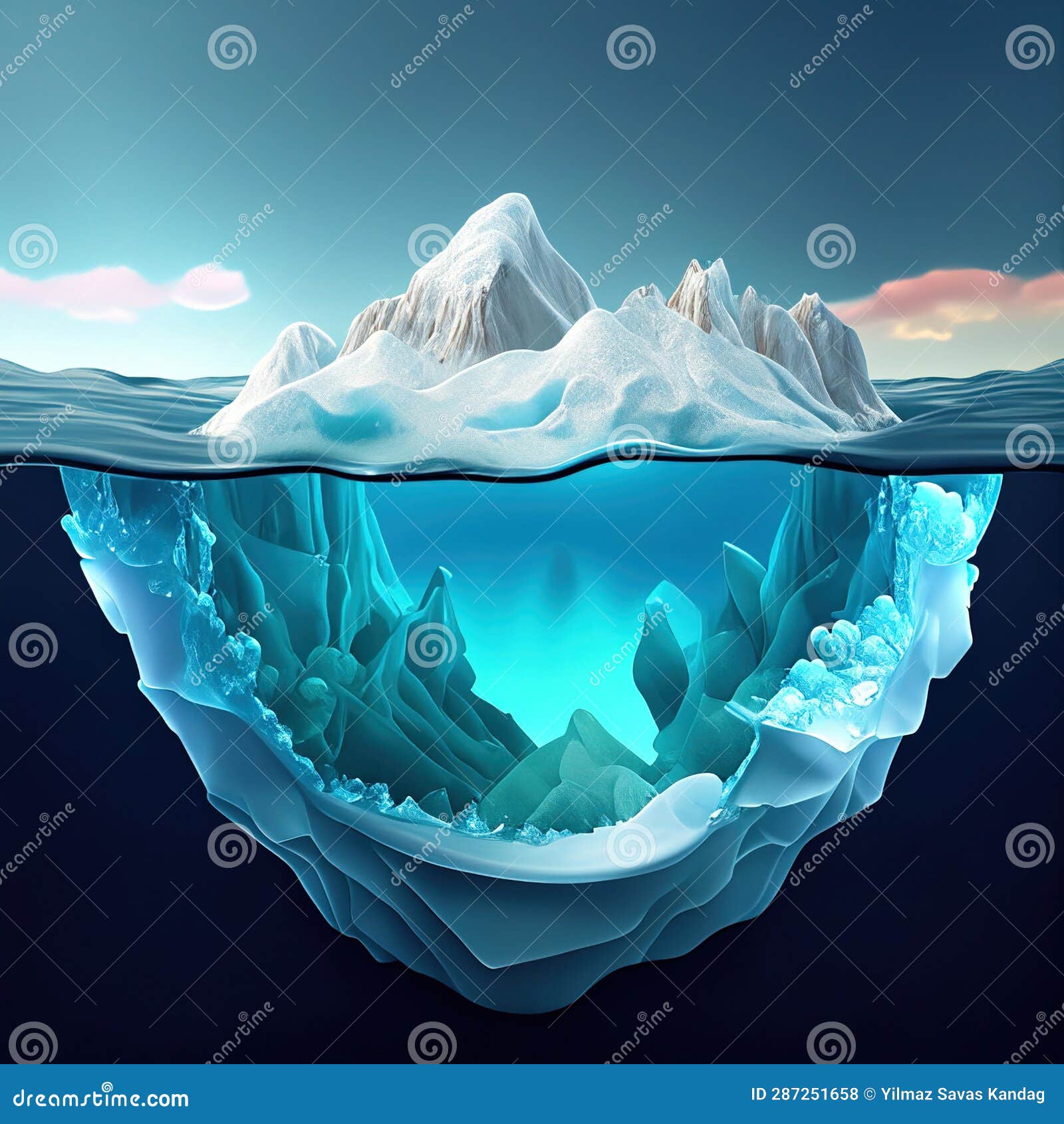 The Visible Surface of the Iceberg Above the Water and the Invisible ...