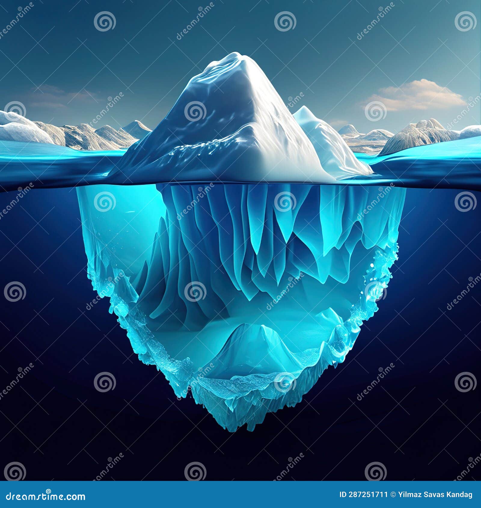 The Visible Surface of the Iceberg Above the Water and the Invisible ...