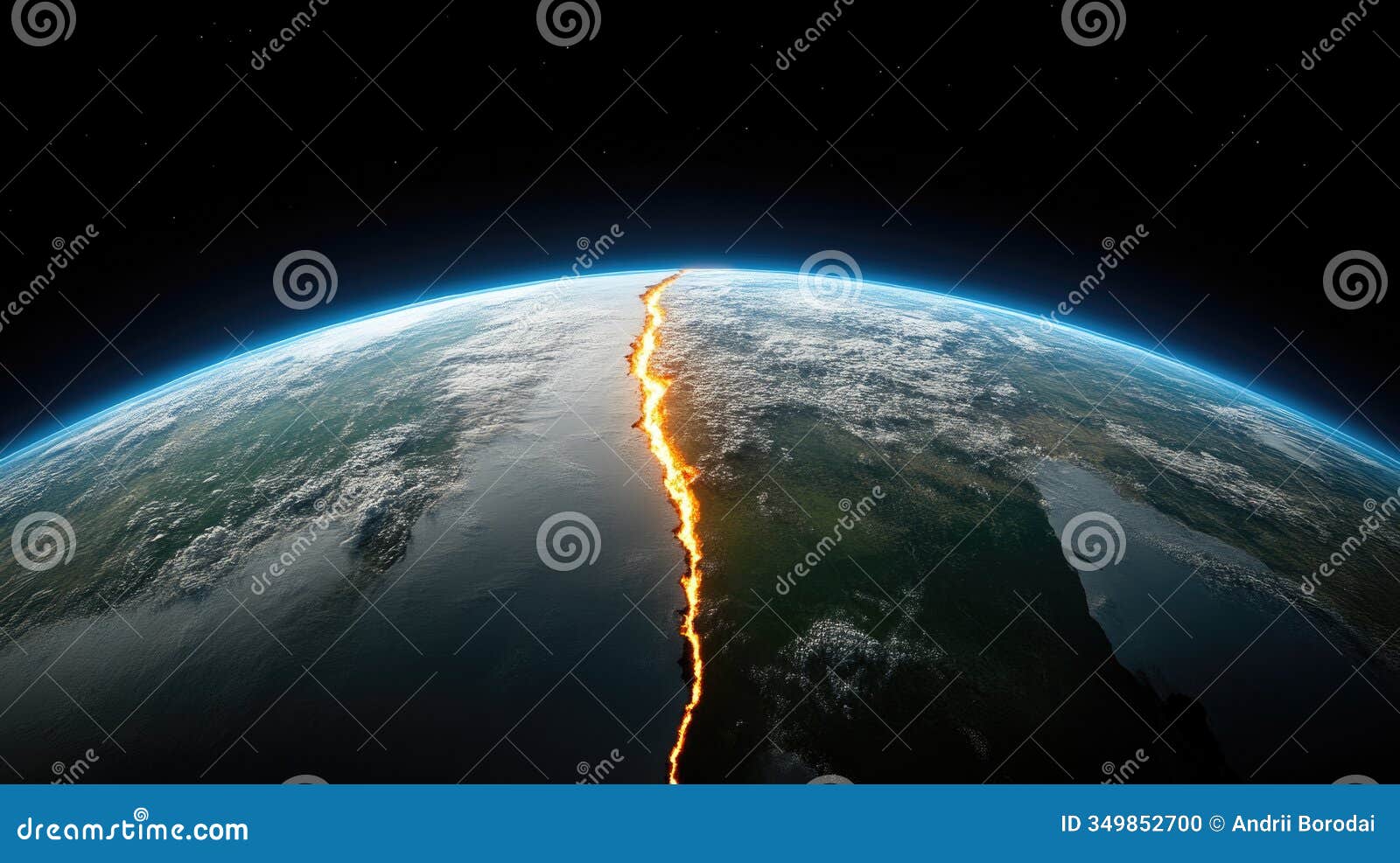 Visible Tectonic Plate Shift from Orbit. Stock Illustration ...