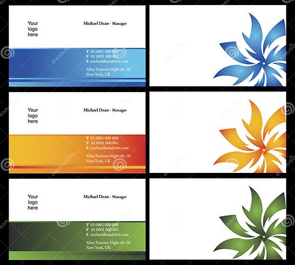 Vising Cards - Two Sided - 3 Stock Vector - Illustration of shapes ...