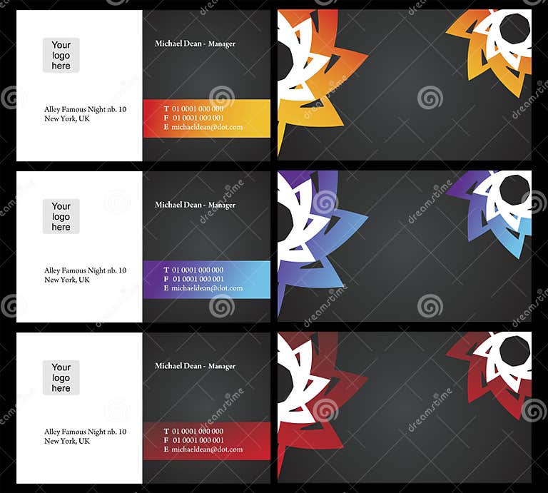 Vising Cards - Two Sided - 6 Stock Vector - Illustration of visit ...