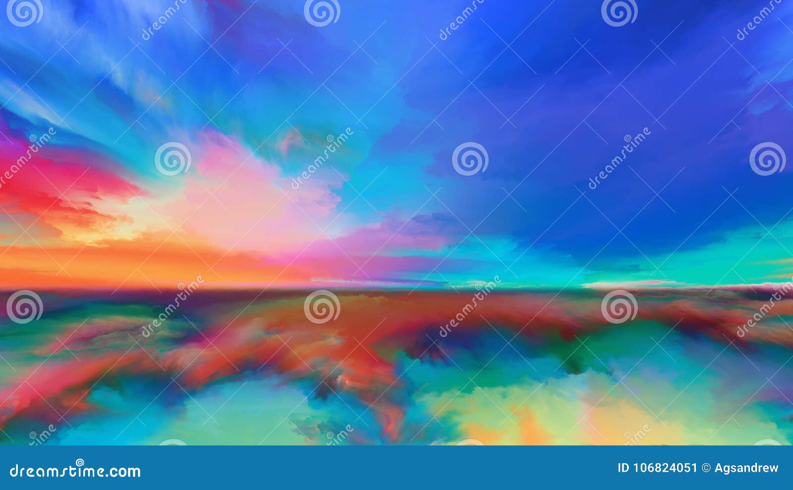 Vision of Abstract Landscape Stock Illustration - Illustration of dream ...