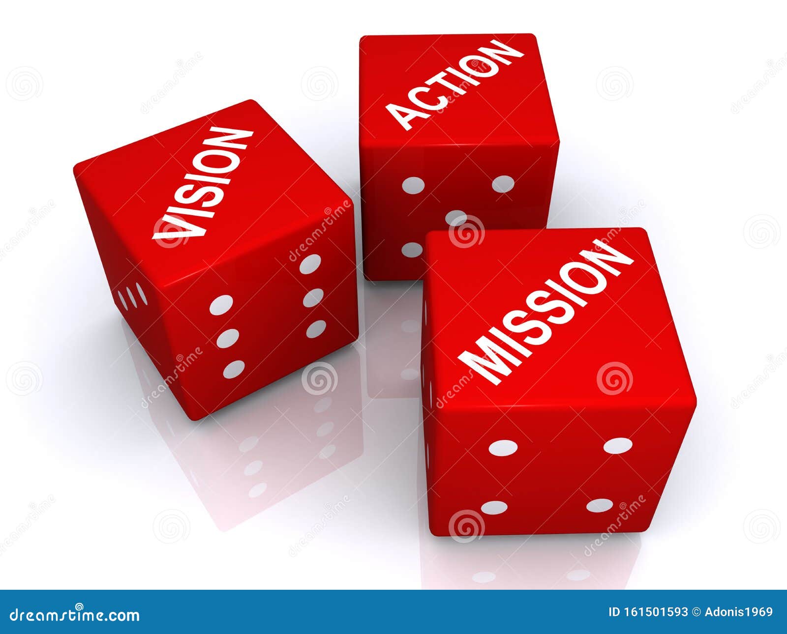 Vision action mission dice stock illustration. Illustration of game ...
