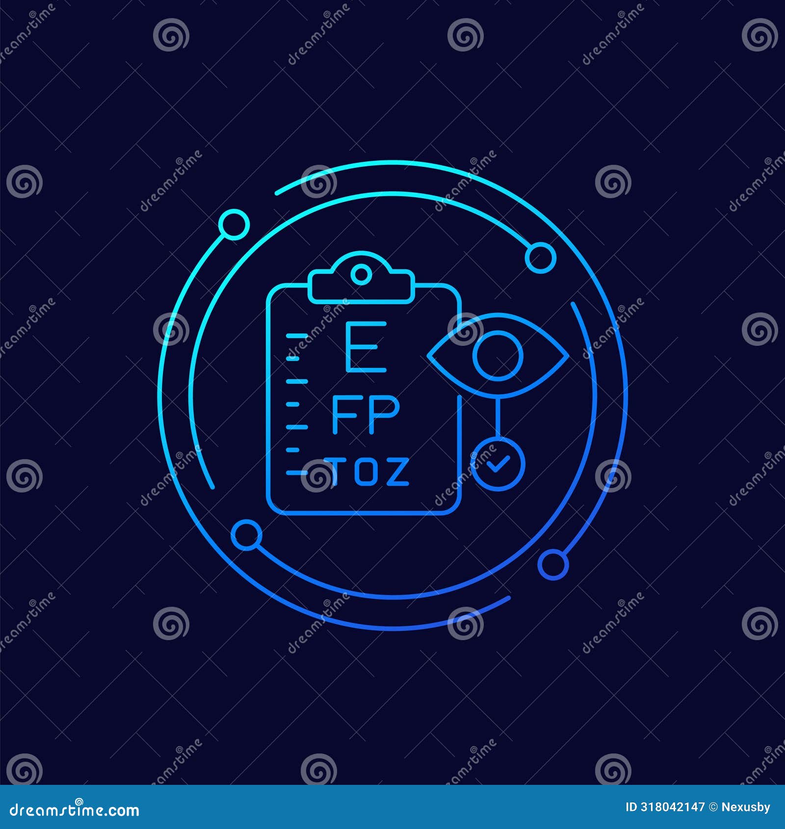 Vision Acuity and Eyesight Testing Icon, Linear Stock Vector ...