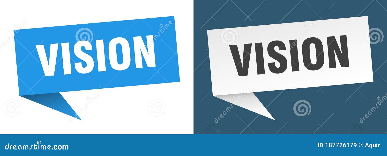 Vision Banner. Vision Speech Bubble Label Set Stock Vector ...
