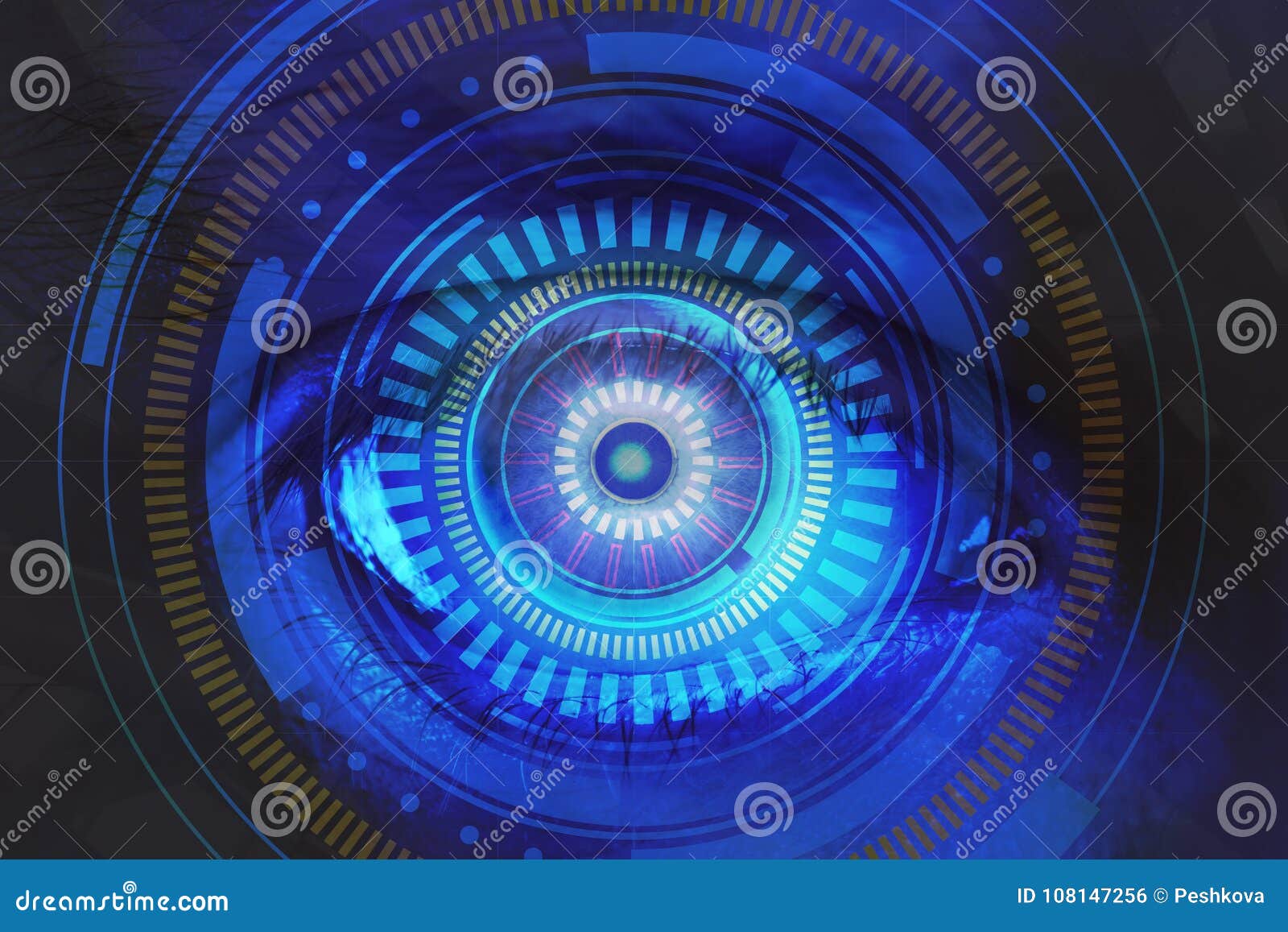 Vision and Biometrics Backdrop Stock Illustration - Illustration of ...