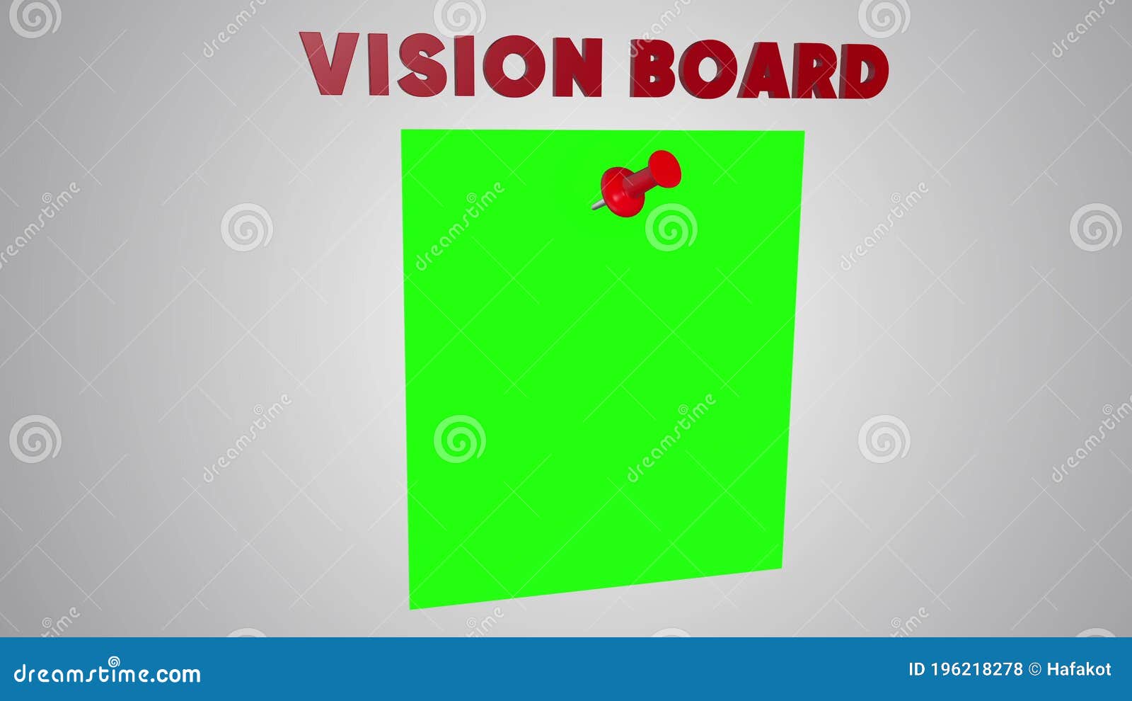 Vision Board with Green Screen Sticky Note Attached with Red Plastic ...