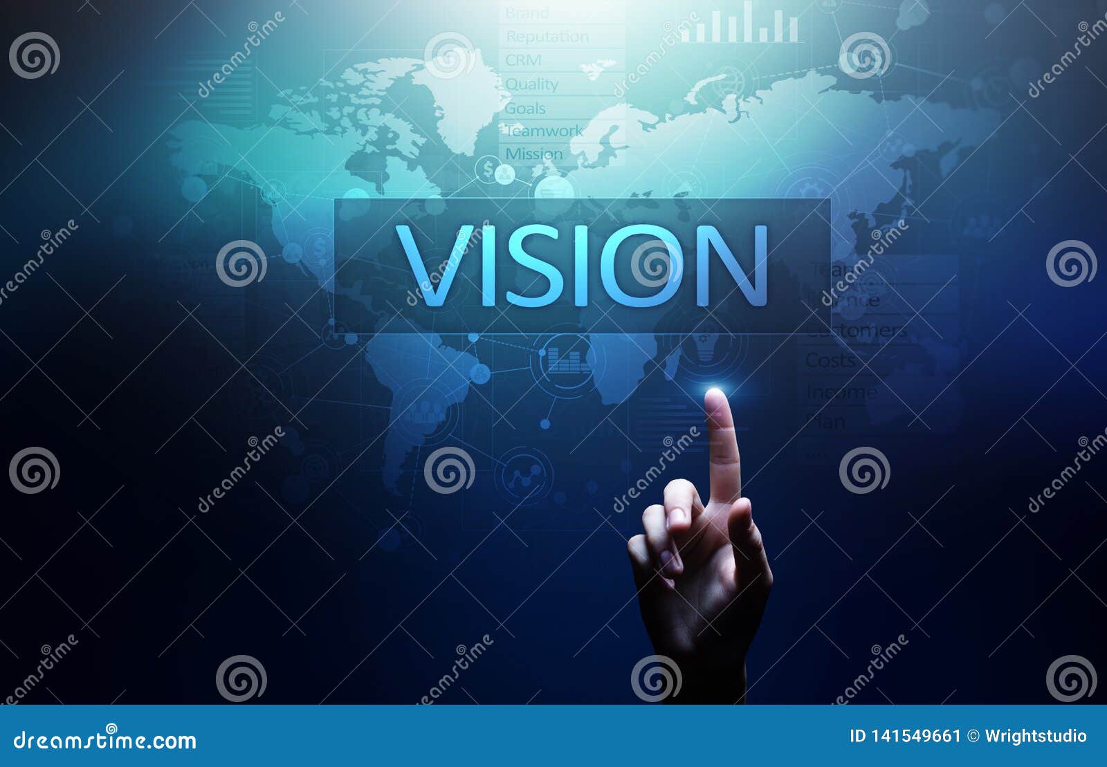 Vision, Business Intelligence and Strategy Concept on Virtual Screen ...