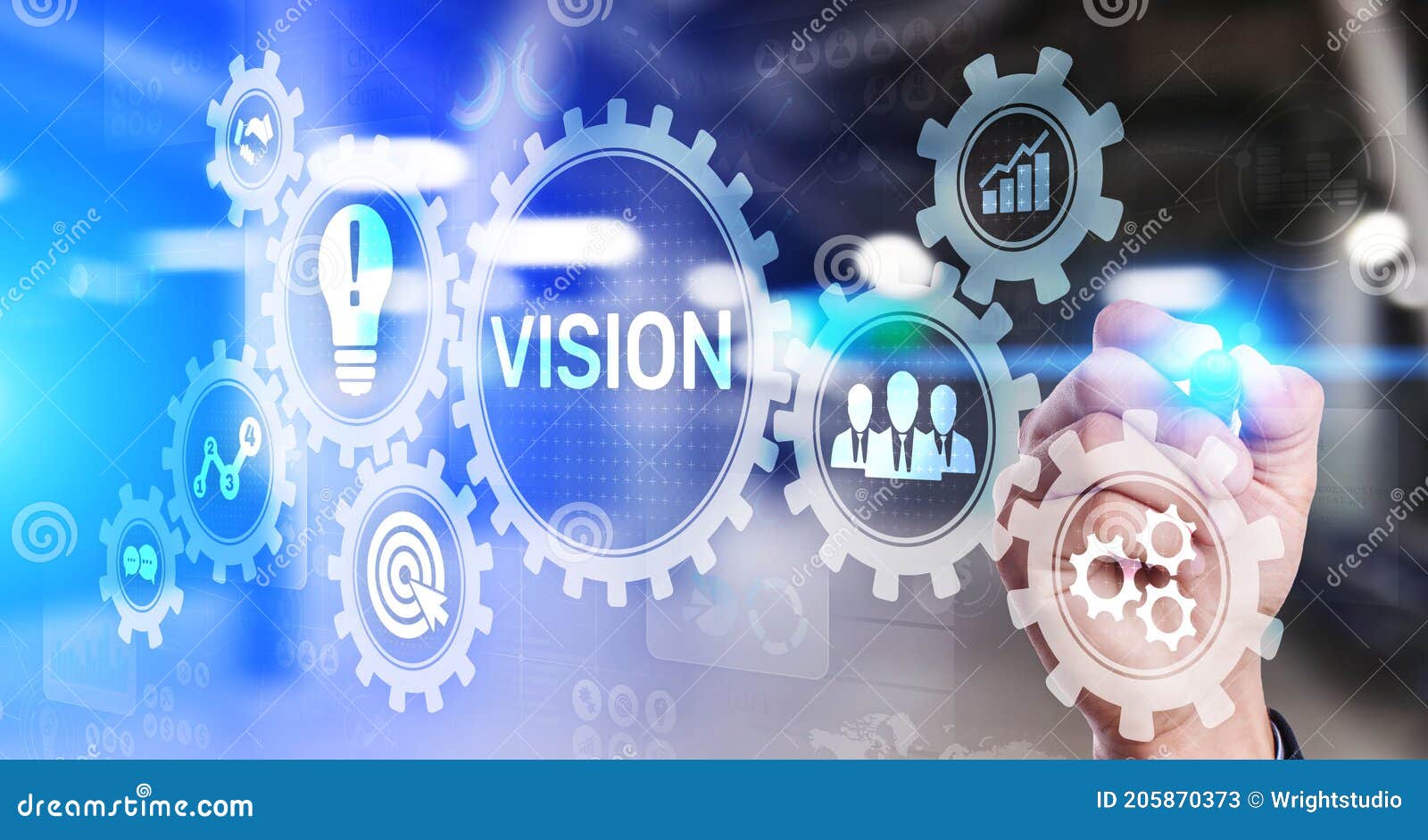Vision, Business Intelligence and Strategy Concept on Virtual Screen ...